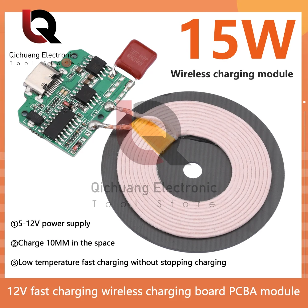 Universal-5-15W-Fast-Wireless-Charger-PCBA-Circuit-Board-Dual-2-Coil ...