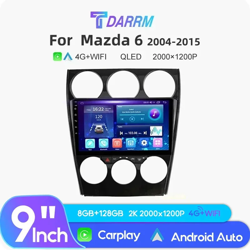 Android-13-Car-Radio-2-Din-Carplay-For-Mazda-6-2004-2015-Navigation-GPS ...