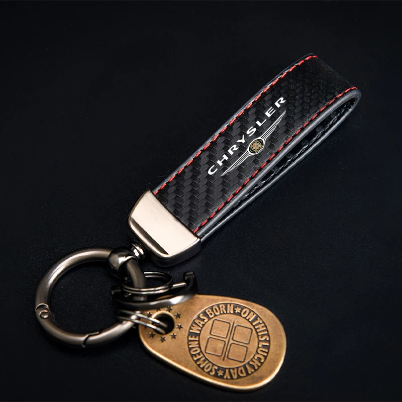 Carbon-Fiber-Leather-Car-Keychain-Holder-Keyring-High-Grade-For ...