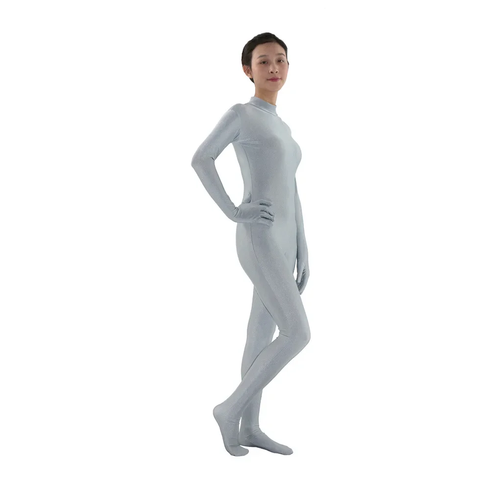 Mono de cuerpo entero ajustado de spandex negro Zentai, traje unisex ...