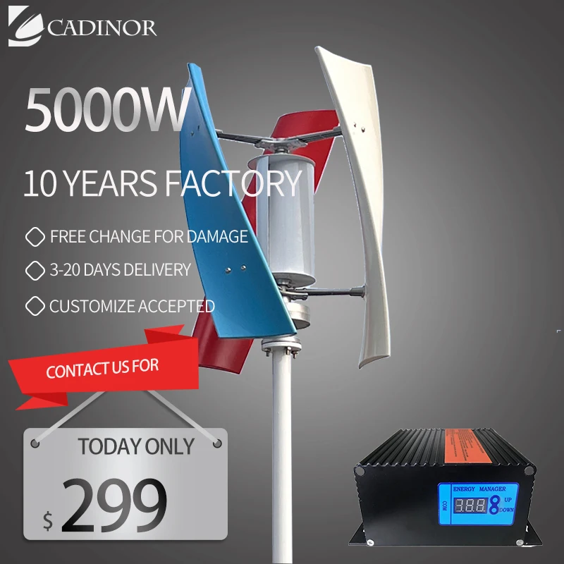 Wind-Turbine-5000W-Generator-Vertical-Axis-Windmill-Alternator-Three ...