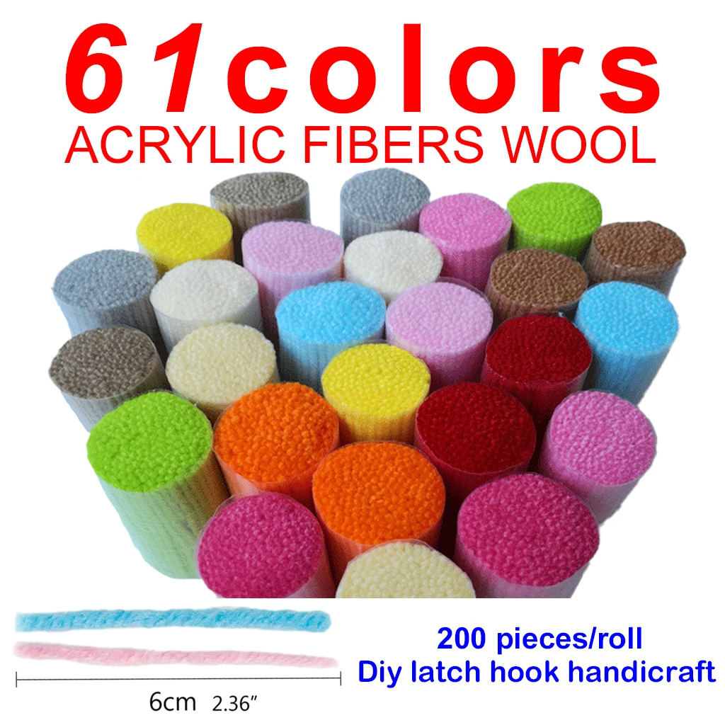 Acrylic-Yarn-Thread-Floss-For-Latch-Hook-Rug-Canvas-Fabric-6CM-Length ...