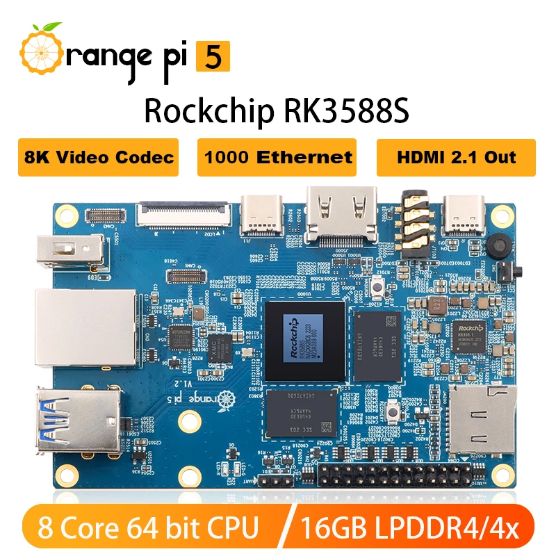 Orange Pi 5 16GB RAM Single Board Computer RK3588S Support PCIE Module ...