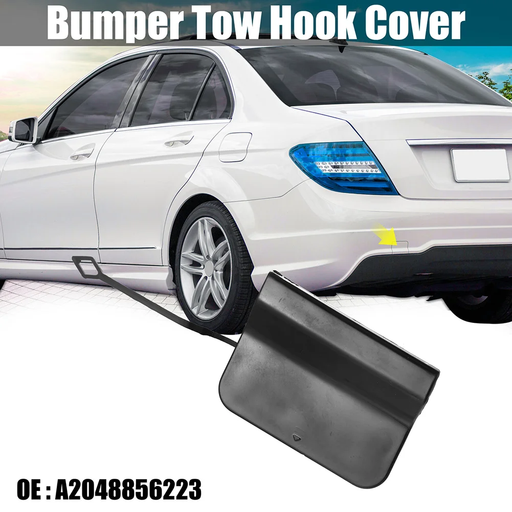 Black Plastic Car Rear Bumper Tow Hook Cover A2048856223 For Mercedes ...