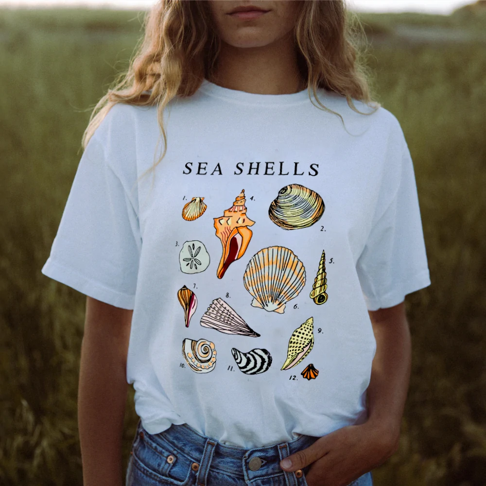 Sea Shells Colored T-shirt Shell Lovers Shirt Natural Inspiration Tees ...