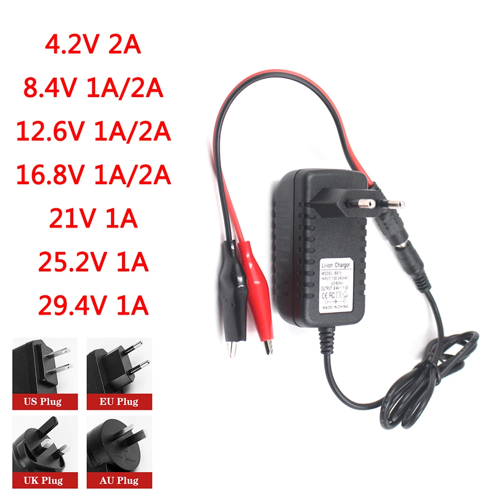 4.2V 8.4V 12.6V 16.8V 21V 25.2V 29.4V 1A 2A 18650 Lithium Battery ...