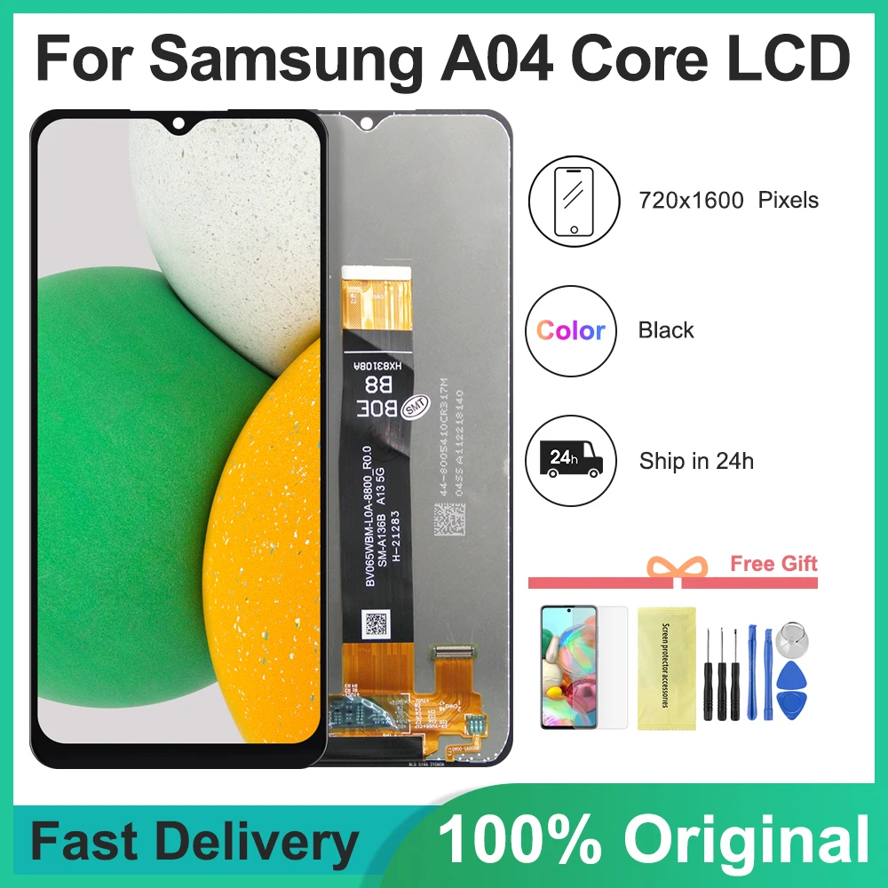 A04 Core เดิมหน้าจอคุณภาพสูง6.5 ''สำหรับ Samsung Galaxy A04 Core จอแสดง ...