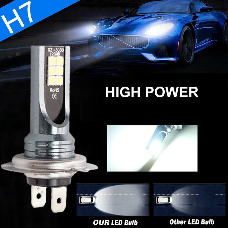 Car Headlight Bulb Front Fog LED Lights High Brightness Led Light Car ...