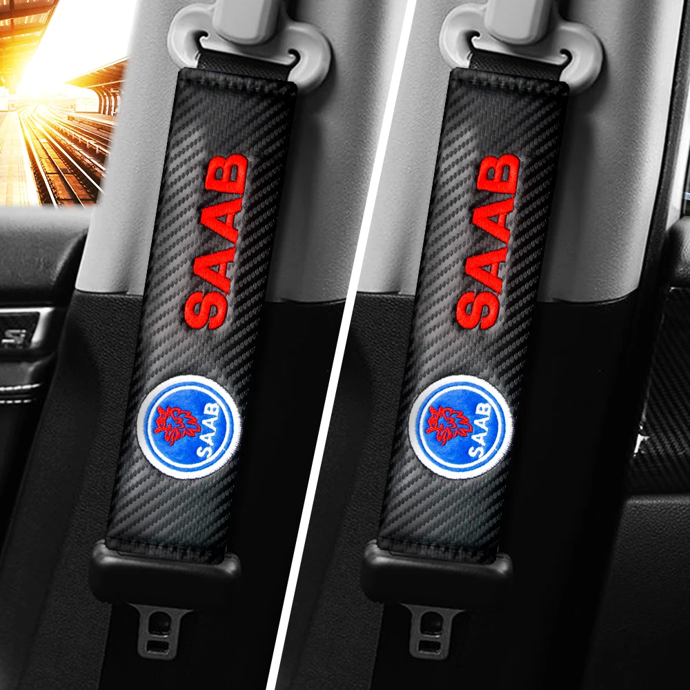 2pcs Car Safety Seat Belt Shoulder Cover Pad Protector For Saab 9-3 9-5 900 9000 93 Scania Car ...