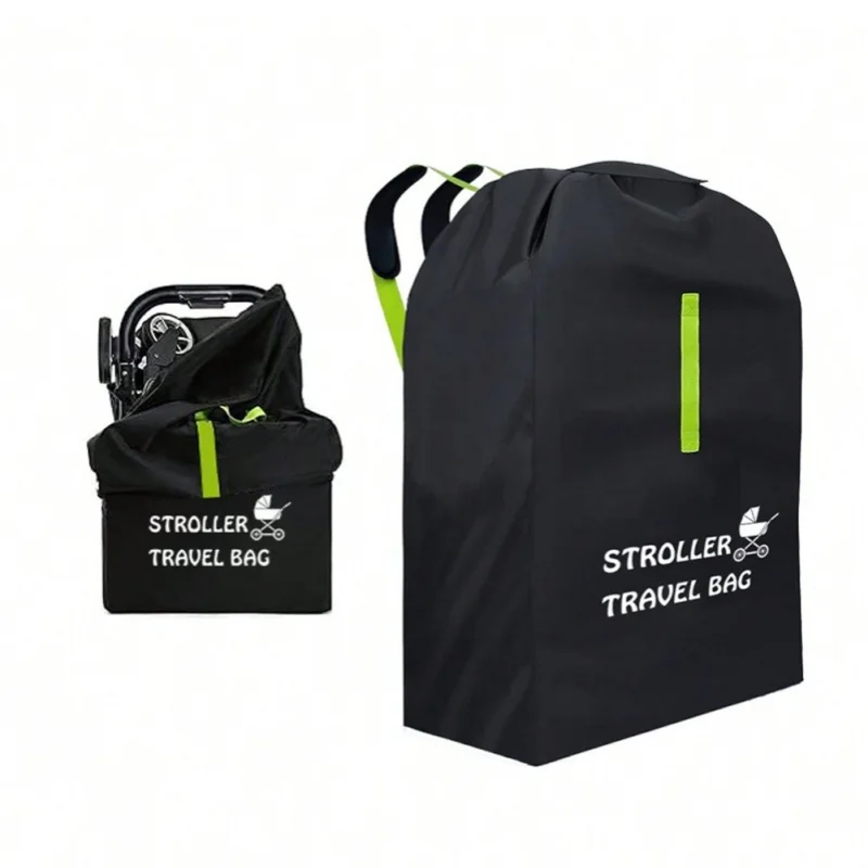 Universal black large stroller travel check bag Double storage bag Dust ...
