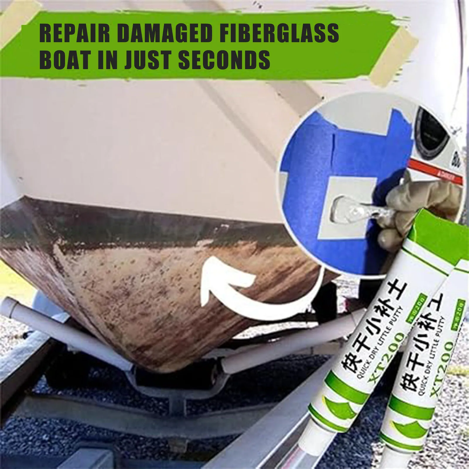 Fiberglass Boat Repair Paste Smooth Surface Paint Shine Repair Tool For ...