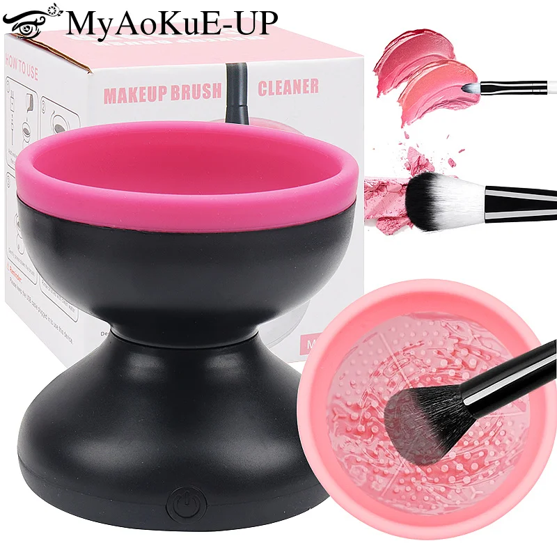 Portable Usb Makeup Brush Cleaner Machine Silicone Electric Cosmetic ...