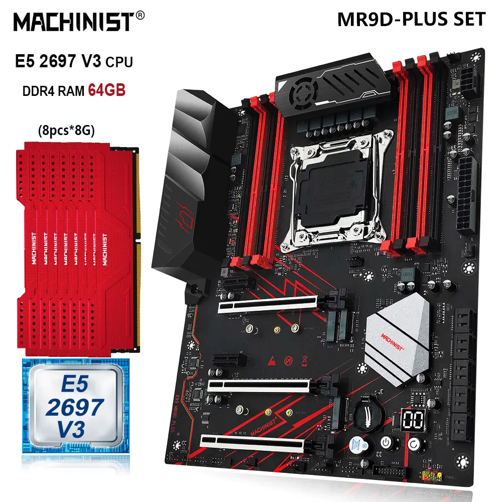 Machinist X99 Motherboard With Kit Xeon E5 2697 V3 Cpu With 64gb 8 8g