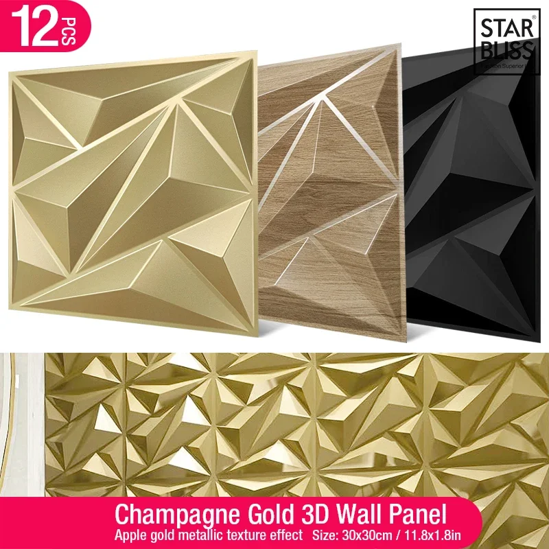 How I Transformed My Bare Walls with Champagne Gold Wood 3D Panel ...