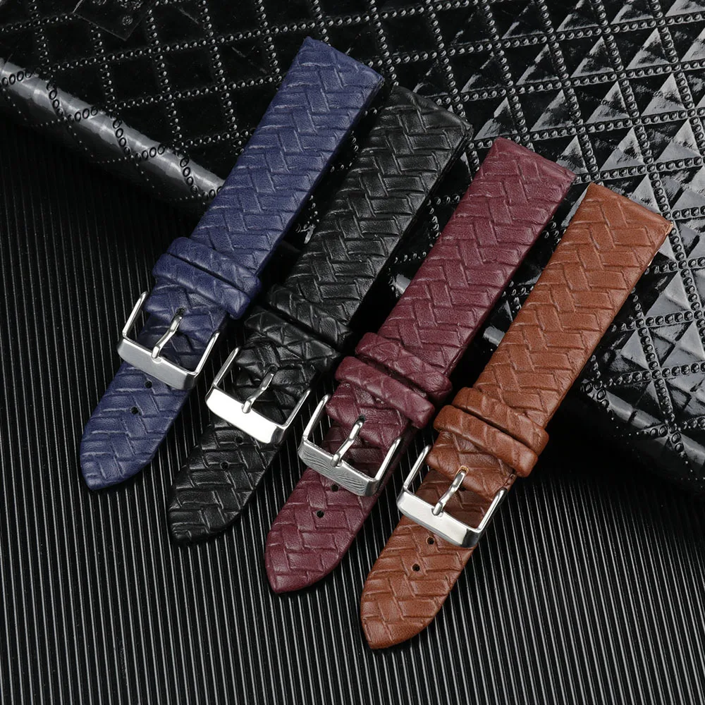 New-Genuine-Leather-Watchbands-Watch-Band-Strap-Steel-Pin-Buckle-For ...