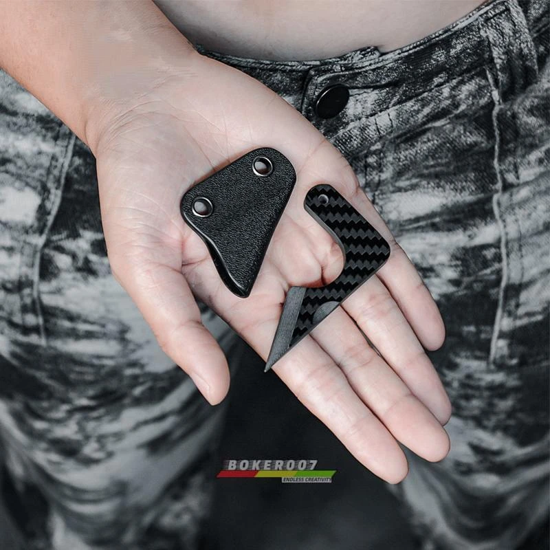 "Sharp Angle" Carbon Fiber Necklace Edc Tool Cnc Process Paper Cutter K ...