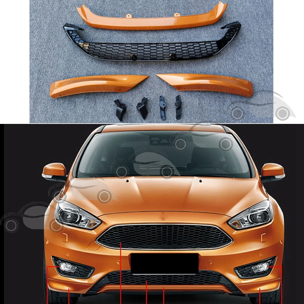 Car Front Bumper Lip Body Kit Spoiler Wing White For Ford Focus 2015 ...