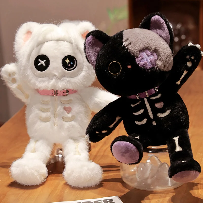 35cm-Kawaii-Black-Serie-Skeleton-Cat-Soft-Plush-Toy-Creative-Stuffed ...