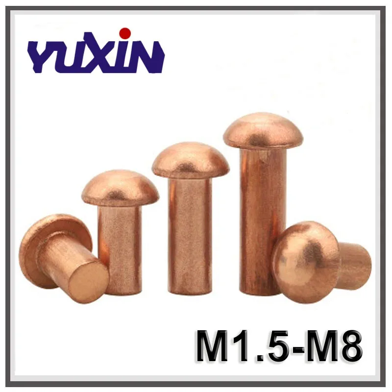 200/2pcs Button Head Cap Copper Rivets M2 M2.5 M3 M4 M5 M6 M8 Round ...