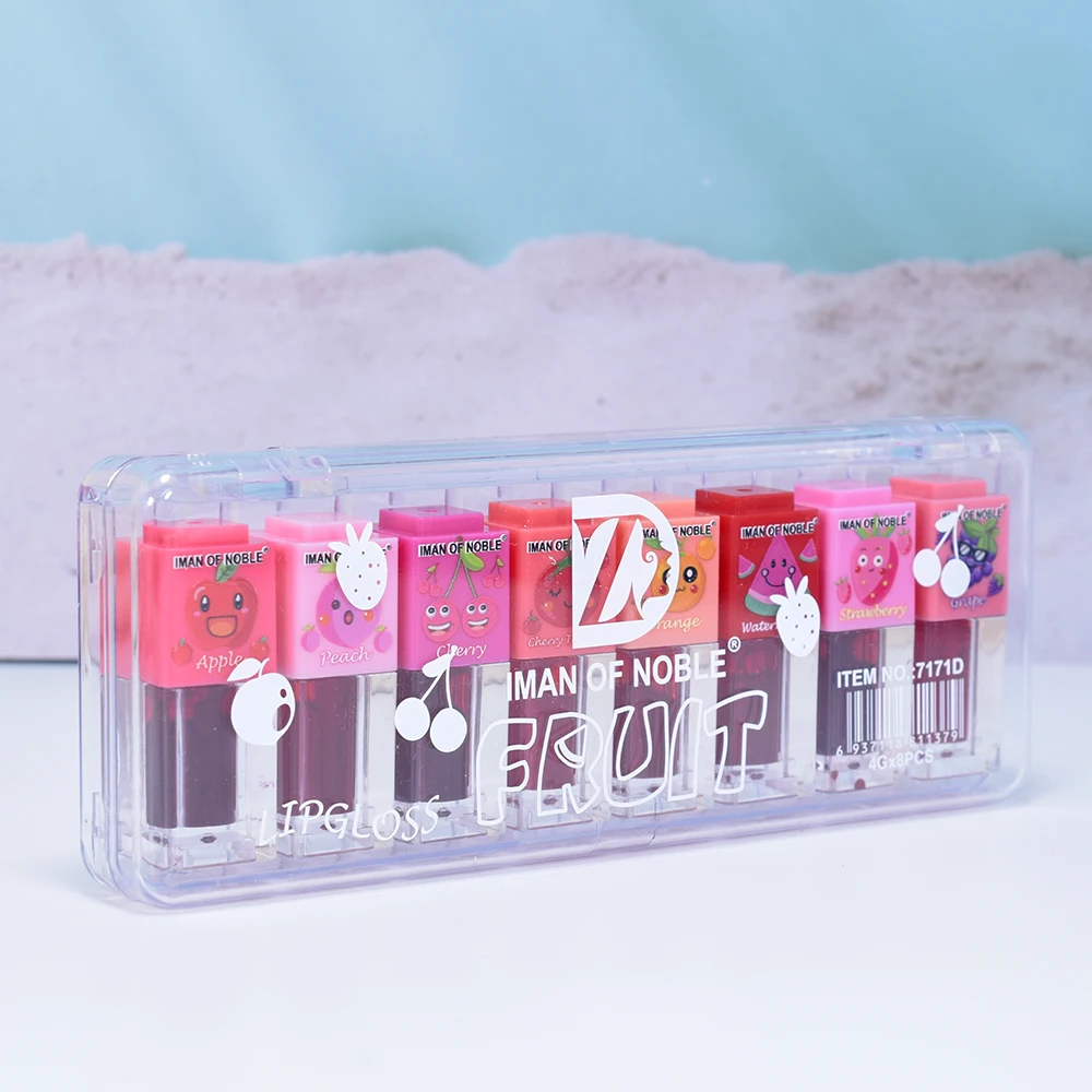 8Pcs Fruity Flavor Lip Tint Set 8 Colors Watery Lip Stain Lip Gloss ...
