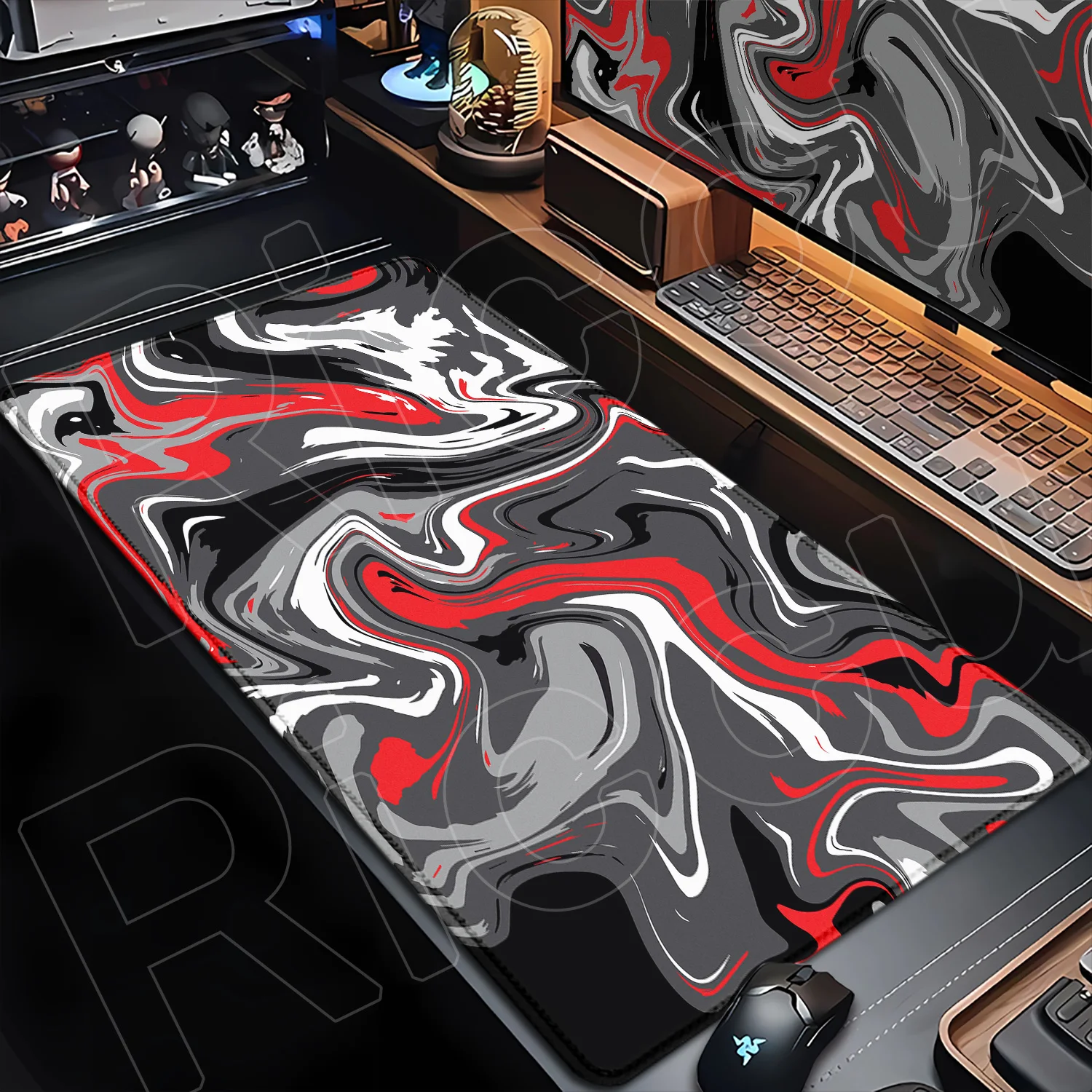 Gaming Mouse Pad Strata Liquid Desk Mat 120x60cm Non-Slip Rubber Gamer ...