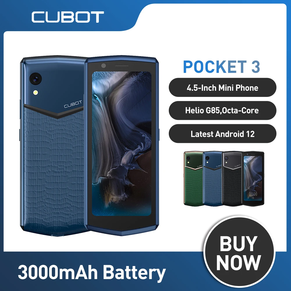 Cubot bolso 3 4.5 Polegada mini smartphone 3000mah 4gb ram 64gb rom helio g85 octa core nfc mini ...