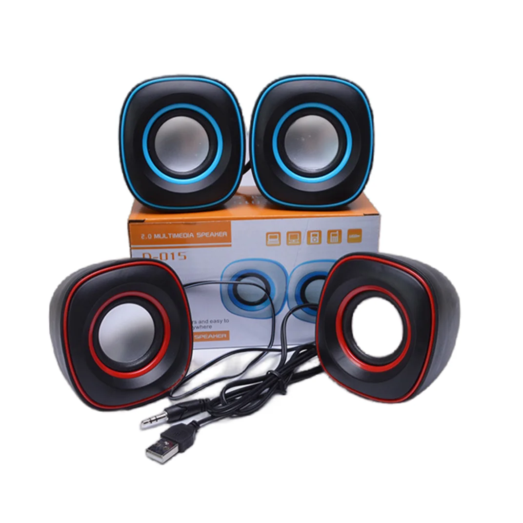 Mini alto falantes com fio usb, 2 peças, universal, com música estéreo ...