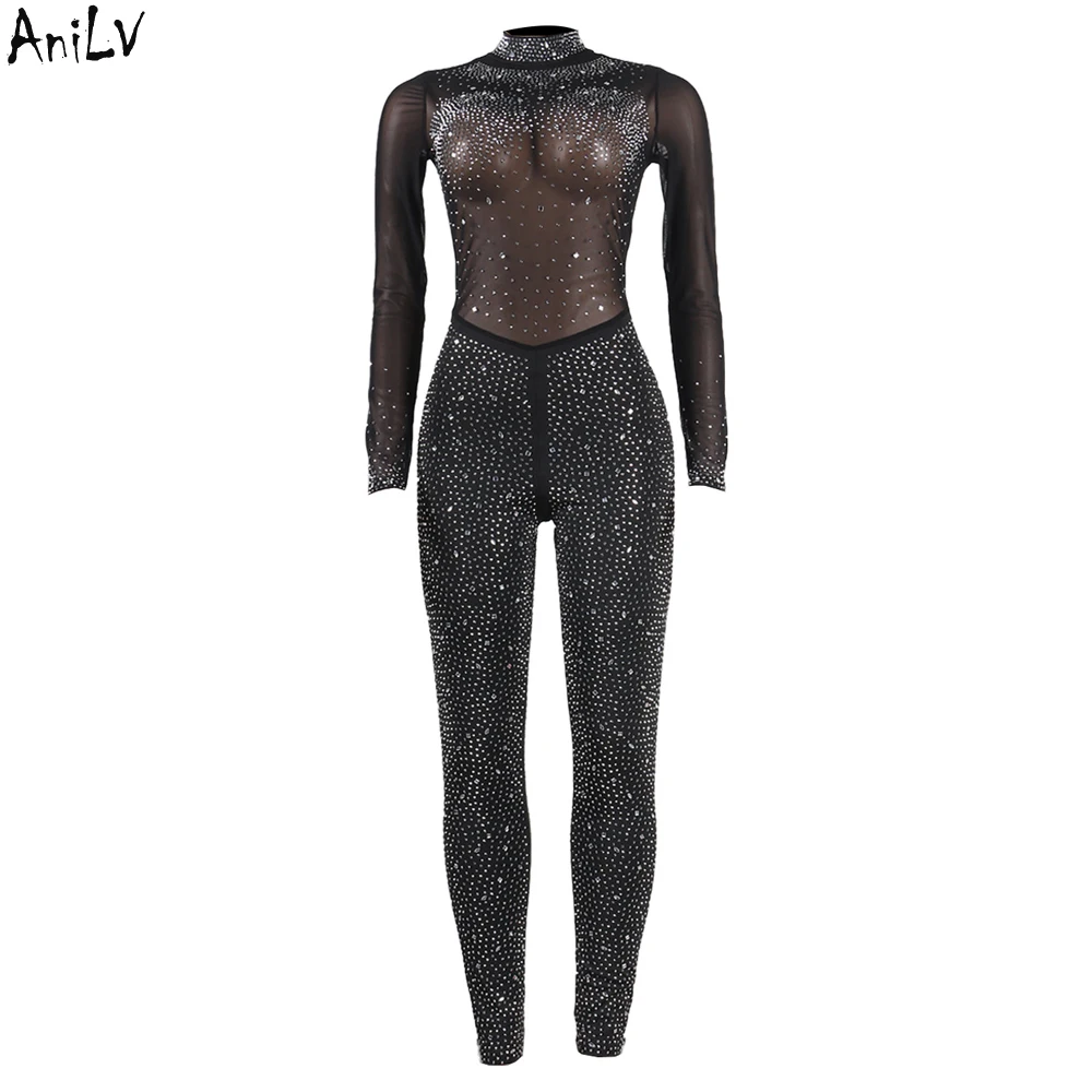 AniLV Women Game Movie Alien Spirit Tight Jumpsuit Mesh Hot Fix ...