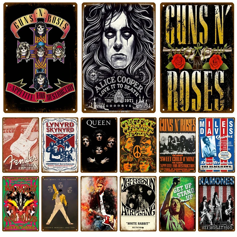 Space-Rock-Tin-Sign-Poster-Vintage-Wall-Poster-Metal-Sign-Decorative ...