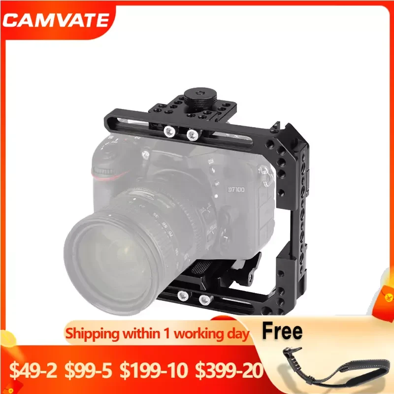 CAMVATE-Adjustable-Camera-Half-Cage-Rig-With-Manfrotto-QR-Baseplate ...
