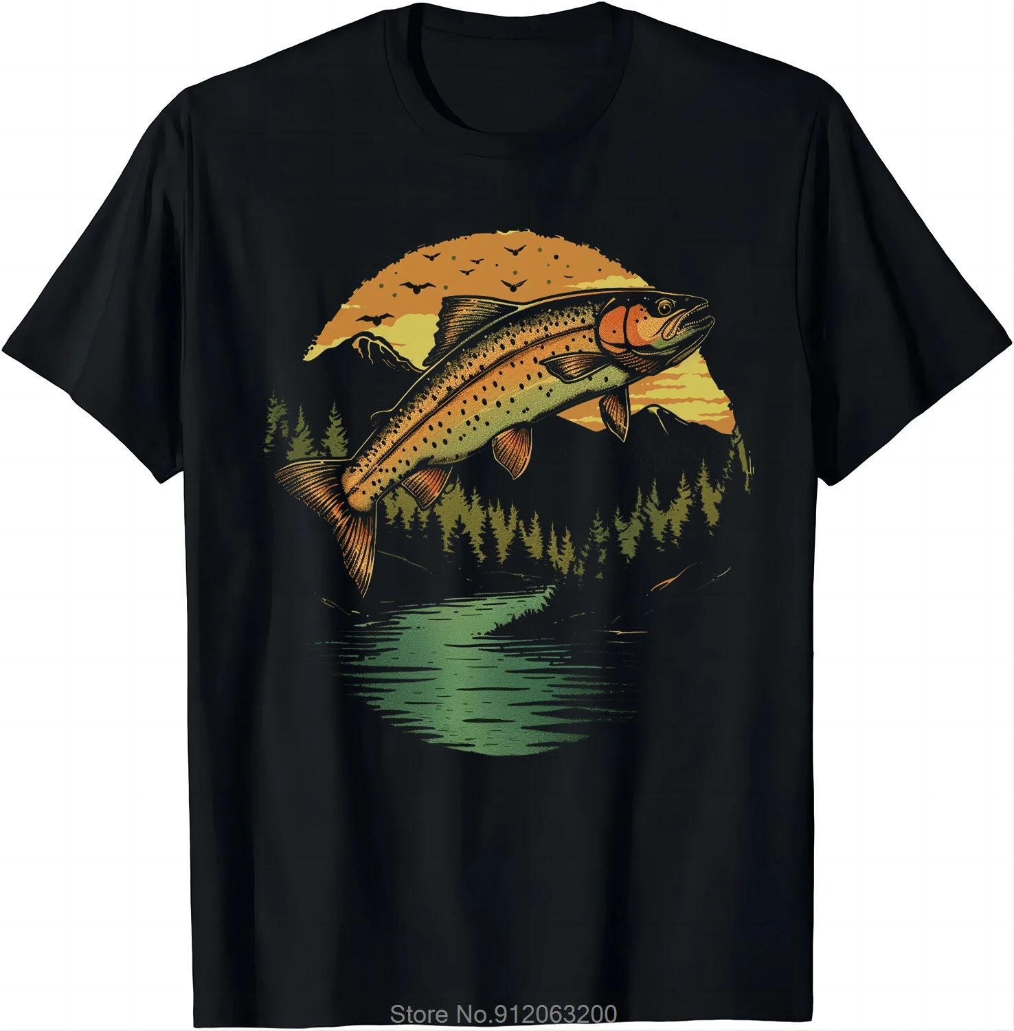 Fishing Fanatic Tee With Bold Brook Trout Design T-shirt Summer ...
