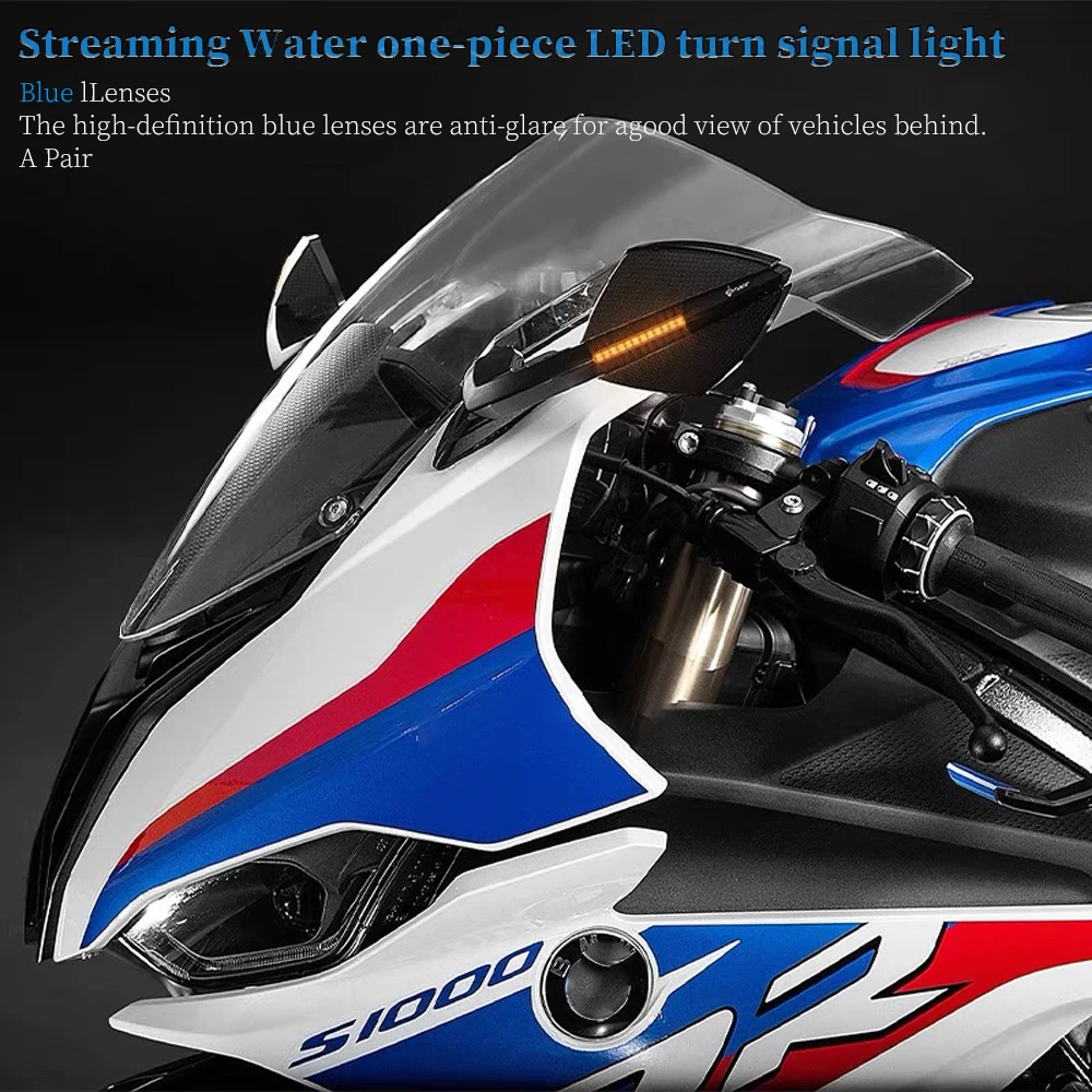 Motorcycle New Adjustable Swivel Comfort LED Turn Signal Mirror ABS ...