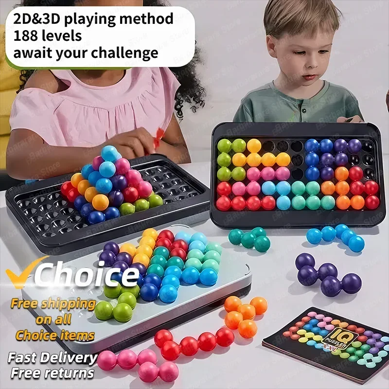 Hot-3D-Beads-Puzzle-Logical-Mind-Board-Game-Classic-Pyramid-Plate-Pearl ...