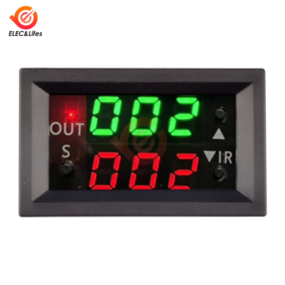 DC 12V Dual Display LED Digital Time Relay Module Time Delay Relay Mini ...