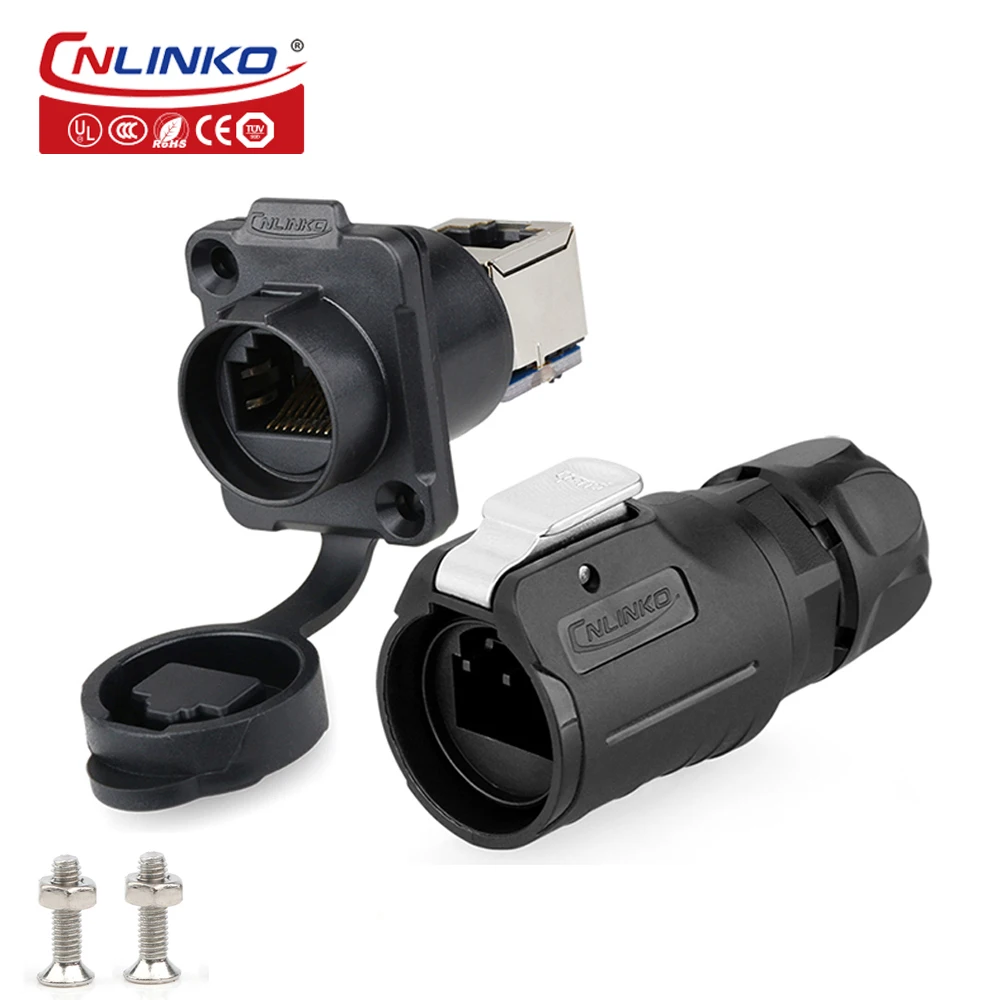 Cnlinko PBT Plastic RJ45 Connector Male to Female Industrial Waterproof ...