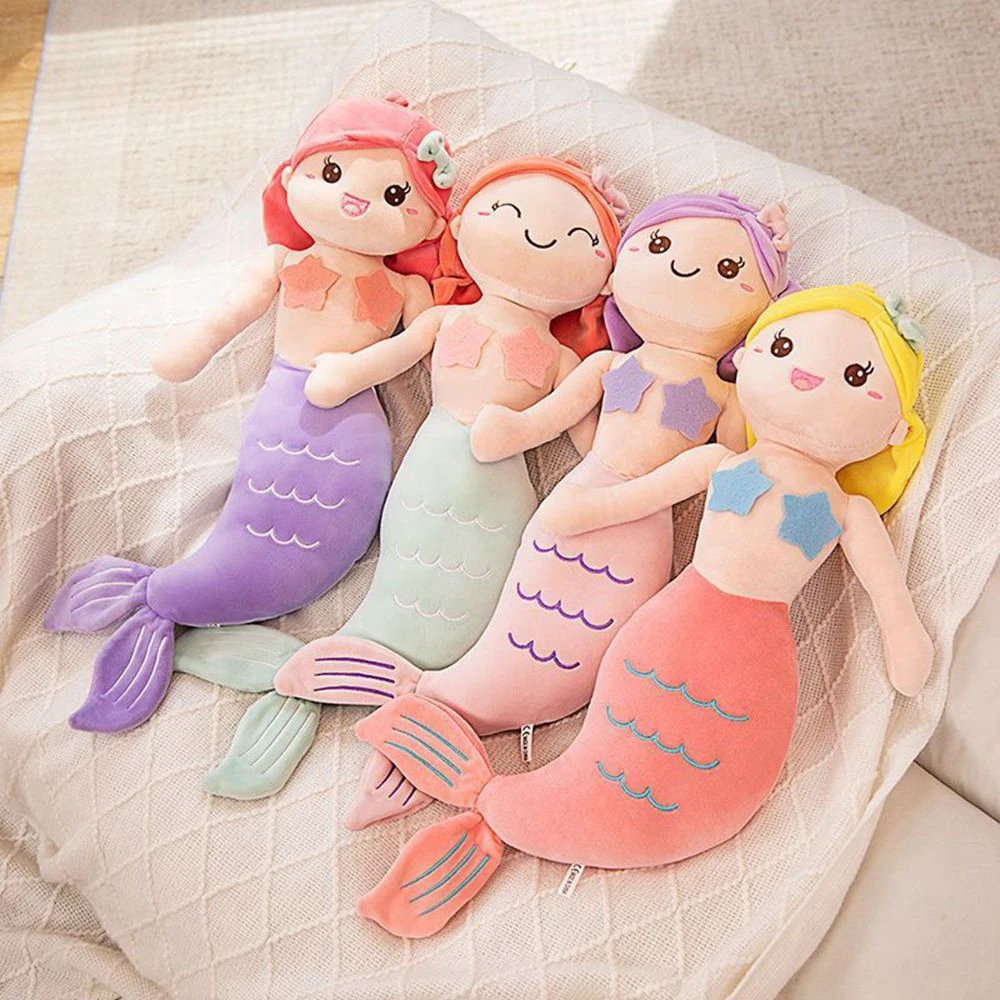 45CM-Mermaid-Princess-Mermaid-Simulation-Plush-Toy-Long-Hair-Bow ...