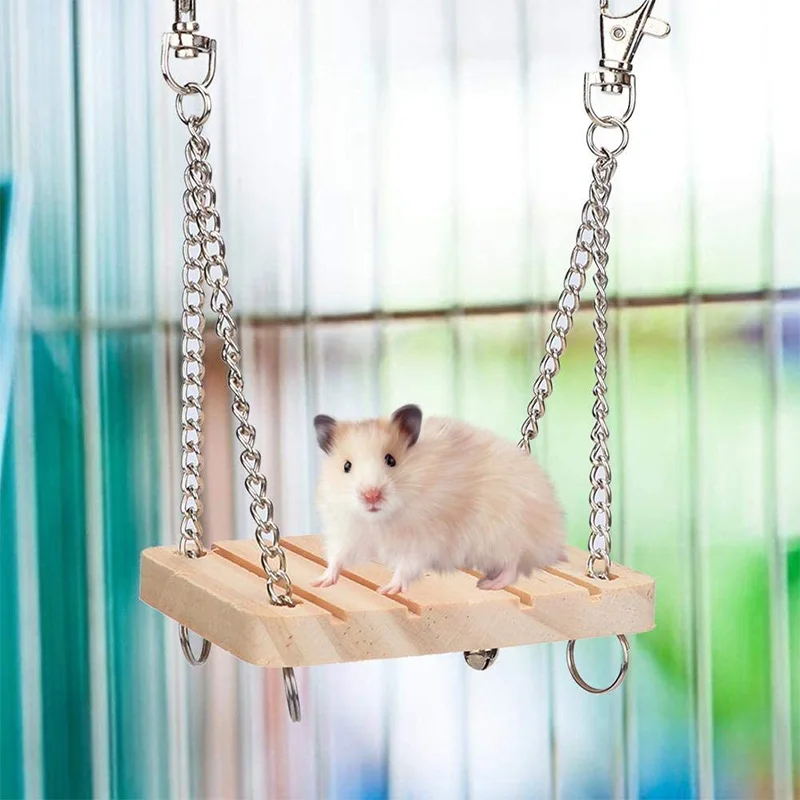 Hamster Wooden Swing Toy Mouse Chinchilla Rat Gerbil Dwarf Hamster ...