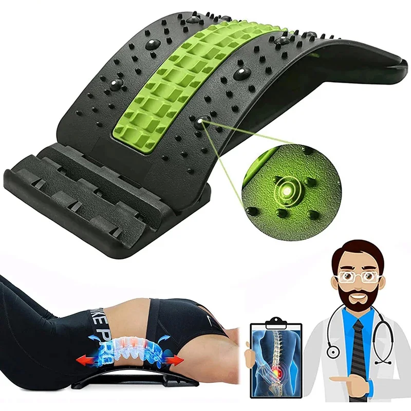 4-Levels-Back-Acupoint-Massager-Spine-Stretcher-Magnetic-Therapy-Waist ...