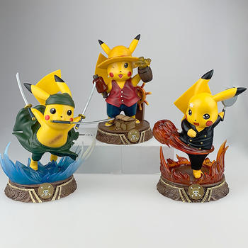 19cm Pokemon Pikachu Monkey D Luffy Roronoa Zoro | One piece ...