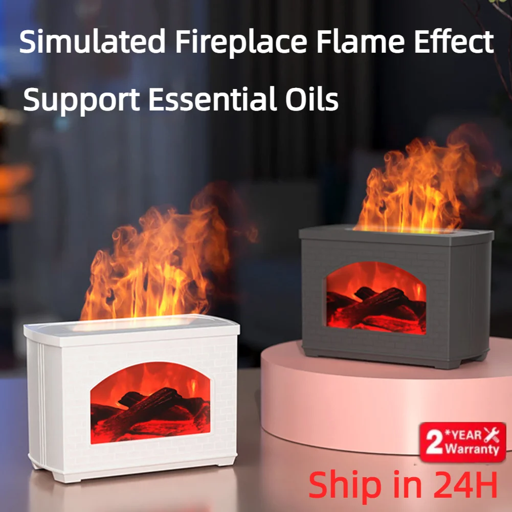 2024-New-Simulated-Fireplace-Air-Humidifier-Flame-Effect-Aroma-Oil ...