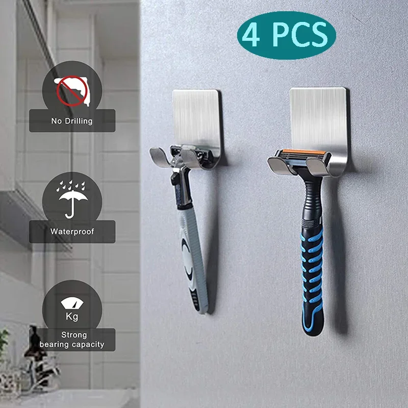 Stainless-Steel-Razor-Holder-Storage-Hook-Razor-Blade-Holder-Adhesive ...
