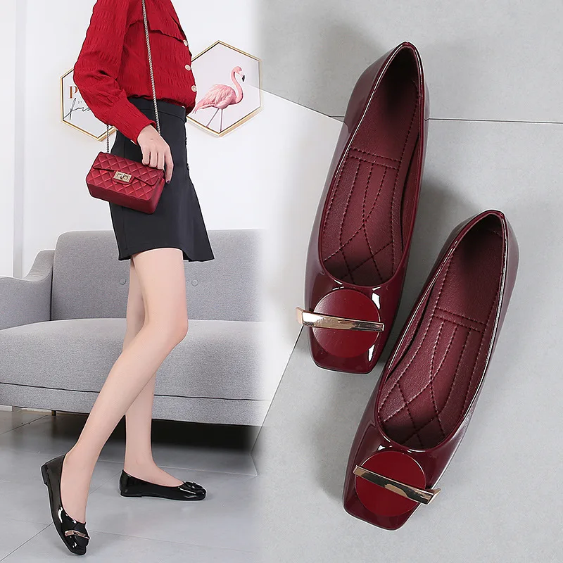 Red Flat Shoes Outfit