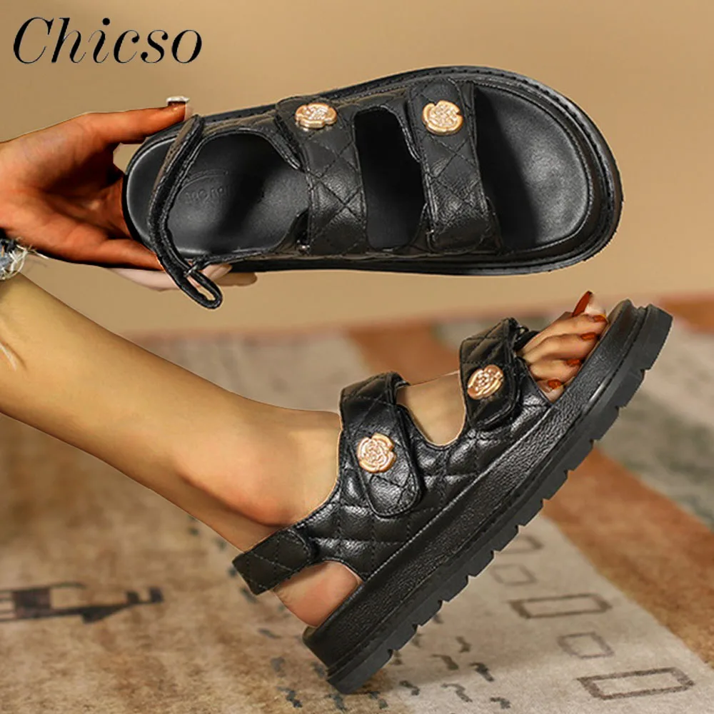 Women-s-Sandals-2024-Summer-New-Luxury-Designer-Hook-Loop-Ladies-Open ...