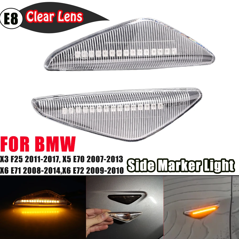 2pcs Led Dynamic Side Marker Turn Signal Light Sequential Blinker Light ...