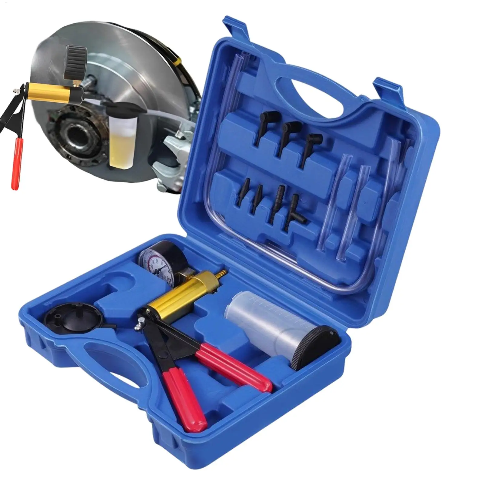 Manual Brake Bleeder Kit Handheld Vacuum Pump Universal Fluid Pressure ...
