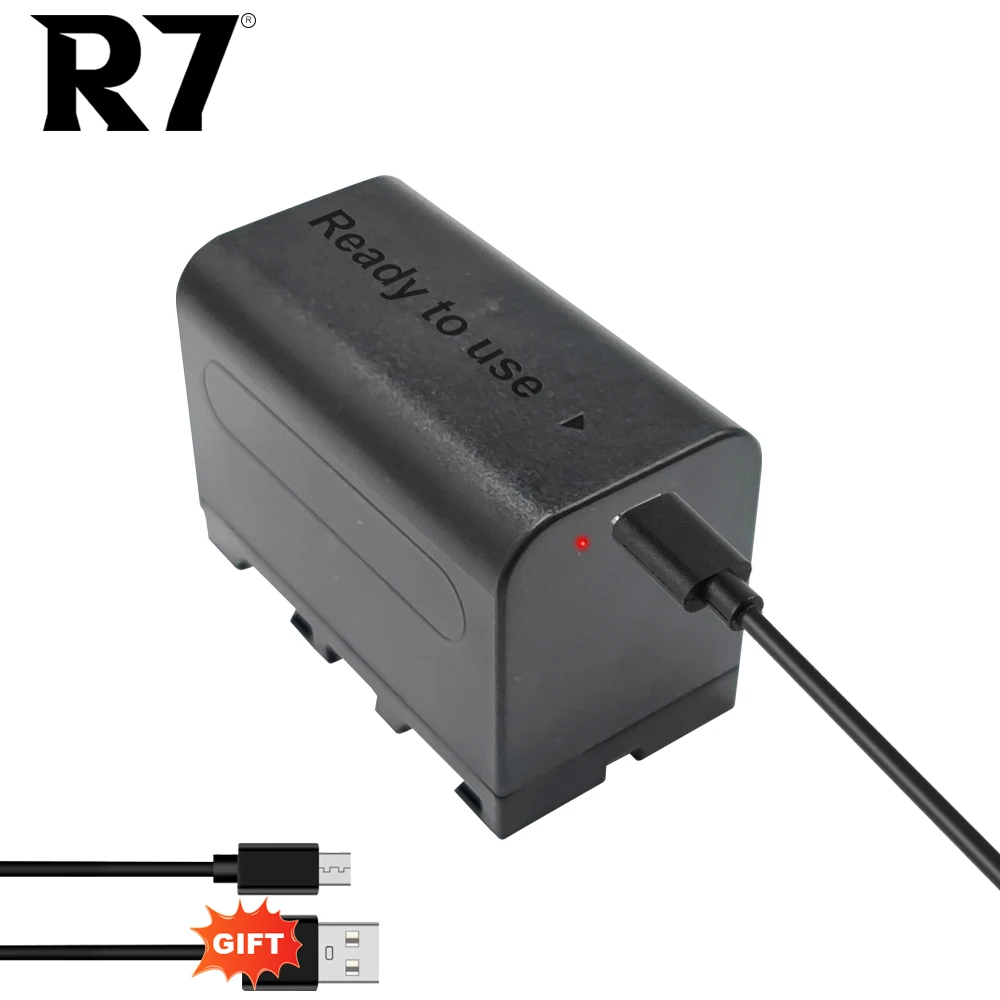 Batería de cámara NP-F750 NPF750, 7,4 V, 5200mAh, Puerto micro USB para ...