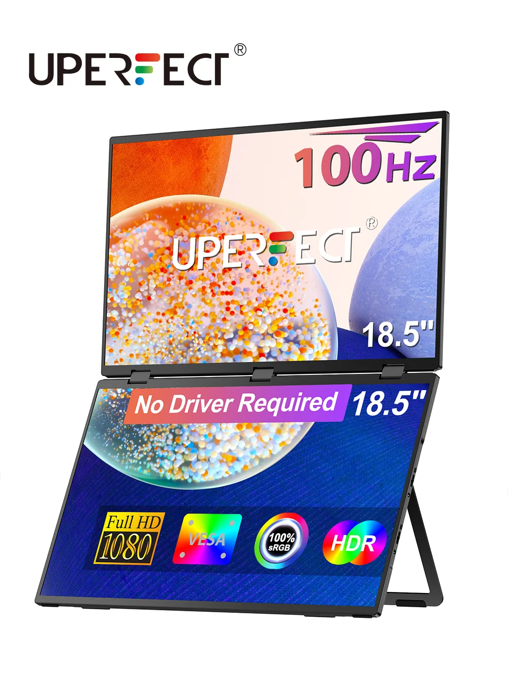 UPERFECT-18-5-100Hz-Monitor-port-til-duplo-1080P-HDR-180-Rota-o-autom ...