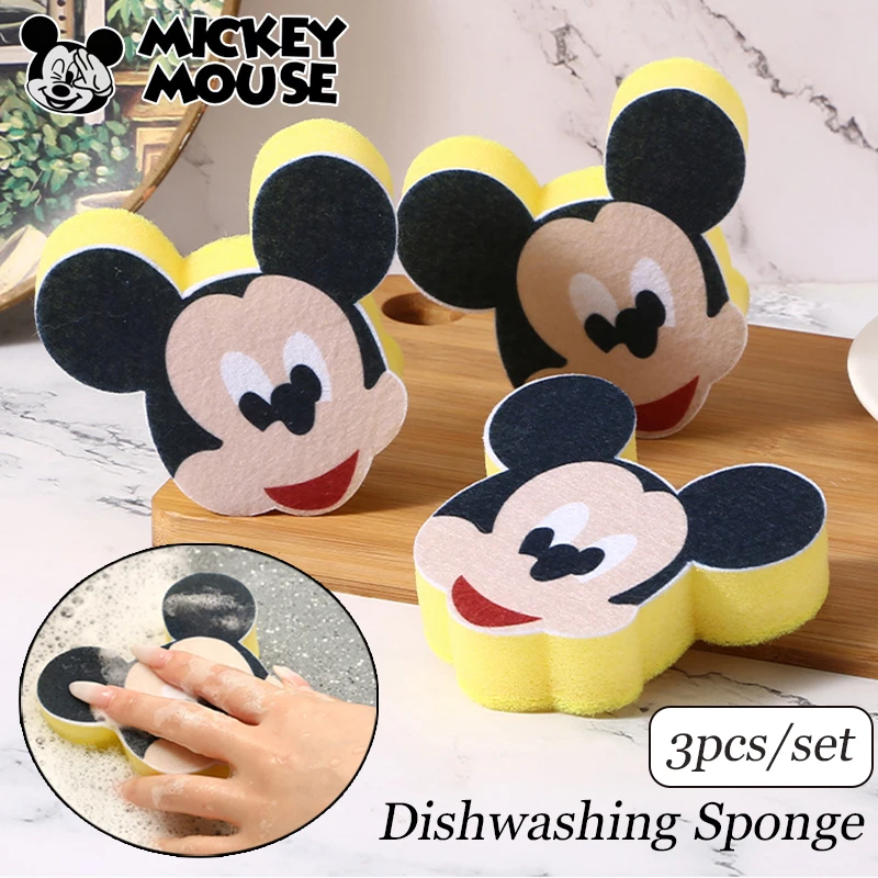 3pcs-Disney-Mickey-Mouse-Dishwashing-Sponge-Household-Scouring-Pad ...