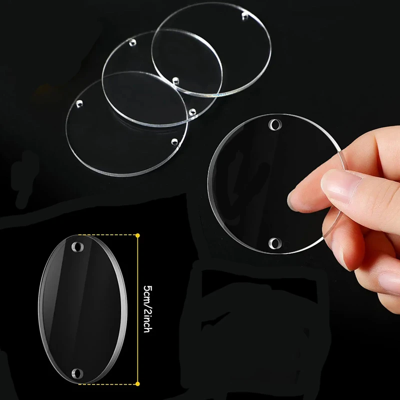 50pcs Acrylic Round Circles Blank 2Inch Keychain Transparent Blank ...
