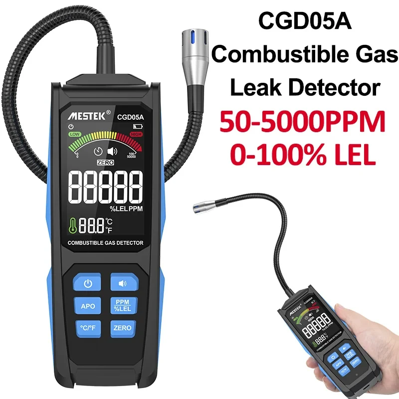 Detector de Gas Combustible con pantalla a Color tipo C, probador de ...